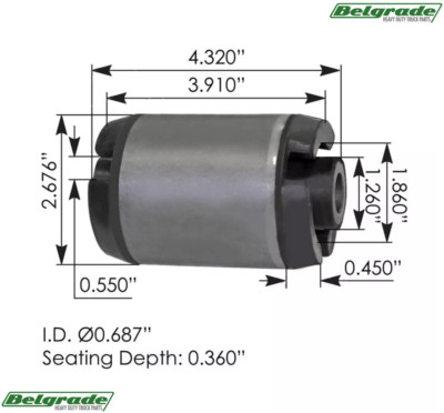 M203054 Cabin Mount Bushing Volvo 02-'07 VN, '02 VNL, '03 VHD Ref ...