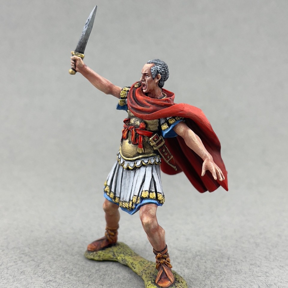 Julius Caesar figurine 54 mm 1/32, Painted tin miniature, Roman soldier figure | eBay