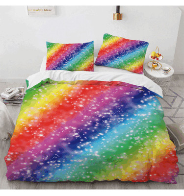Rainbow Loves LGBT Quilt Duvet Cover Single Size Bedding Decor ...