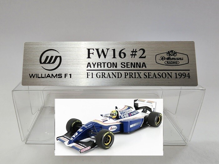 1/18 Ayrton Senna F1 Metal Name Plate Plaque fof Minichamps Autoart etc ...