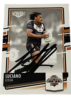 2021 NRL Signed Elite Luciano Leilua Wests Tigers Dragons League Card ...