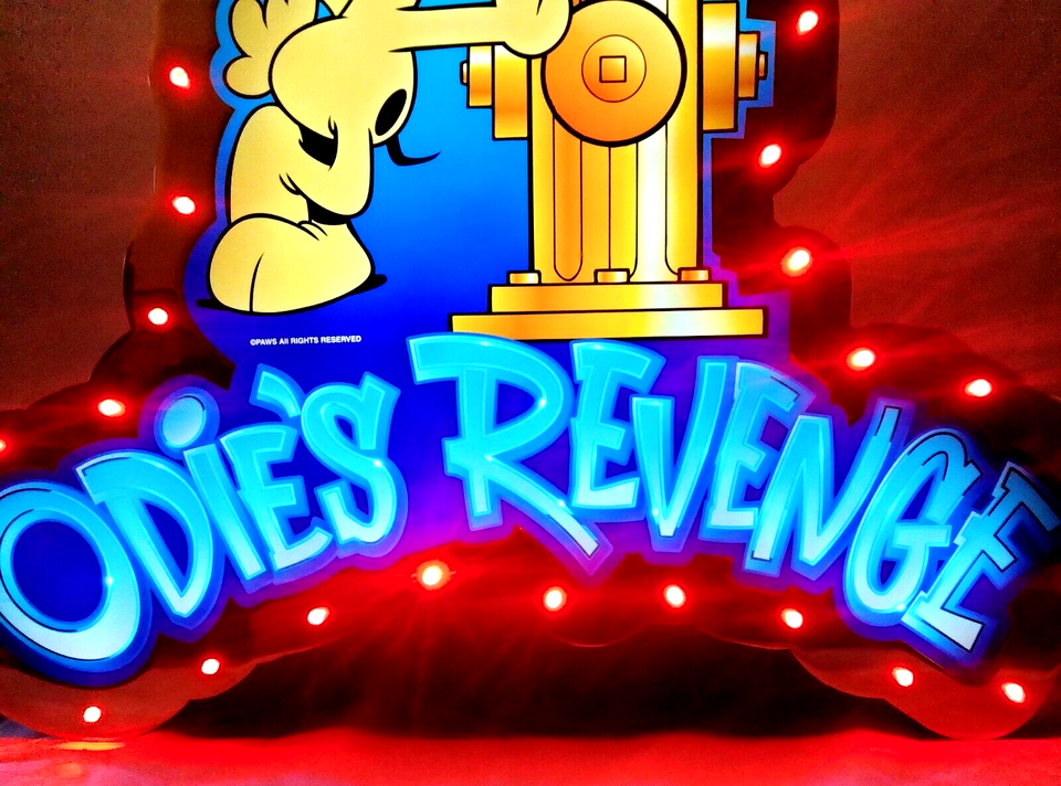 Odie's Revenge Garfield Slot Machine Marquee Lighted Sign Game Room ...