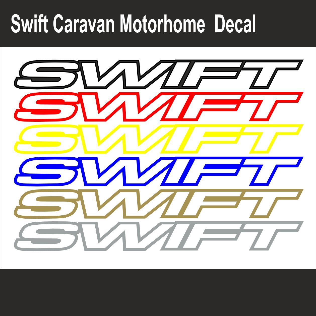 SWIFT Caravan Motorhome | Front/Rear | Sticker-Decal | FREE POST ...