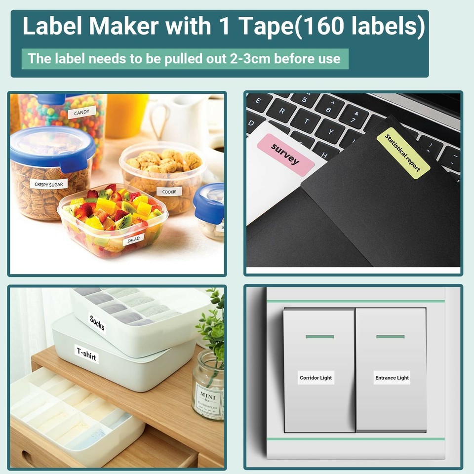 Phomemo Portable Mini Q30 Label Maker Thermal Label Printer with Tape ...