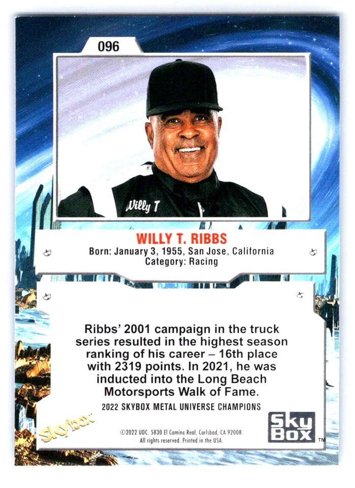 2022 SkyBox Metal Universe Champions #096 Willy T. Ribbs | eBay