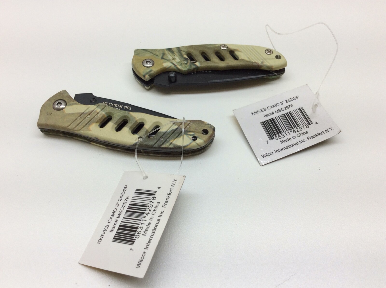 2 - Wilcor Outdoors Folding Pocket Knife Liner Lock Aluminum Camo ...