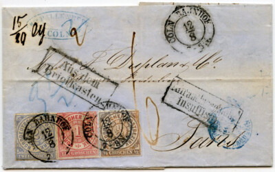 GERMANY STATES NGC FROM MAILBOX 1868 LETTER BRIEFKASTEN COLN BAHNHOF ...