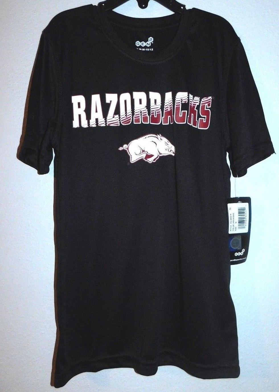 Arkansas Razorbacks Boy's Medium Poly Shirt. BLK | eBay