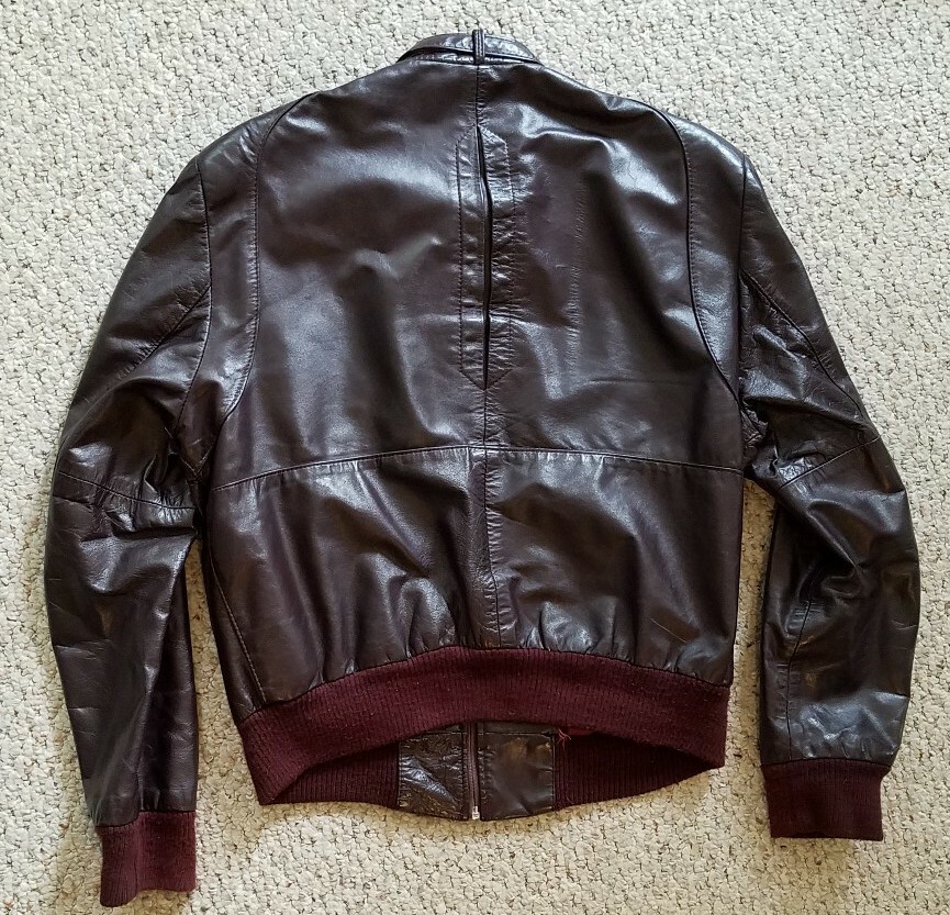 Jonathon Christopher of Canada Brown Leather Jacket Cafe Collar sz 42 ...