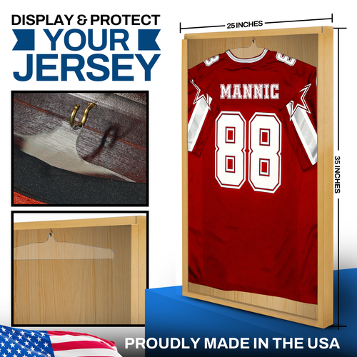 Jersey Shadow Box, Jersey Display Case Black, Cherry, or Golden Oak | eBay