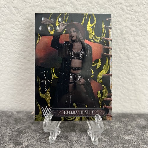 2025 Topps Chrome WWE x Cactus Jack Fallon Henley Black and Yellow ...