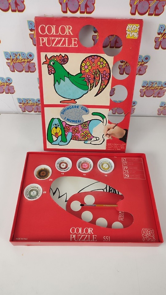 COLOR PUZZLE PLAY TIME PAINT BY NUMBERS DRY TEMPERA COLORS VINTAGE | eBay