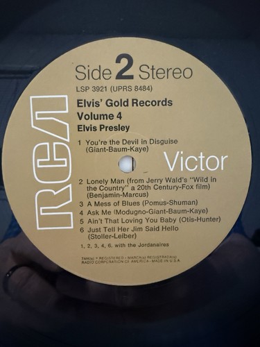 Elvis Presley Gold Records Volume 4 Vinyl LP 1976 Tan Labels LSP-3921 ...