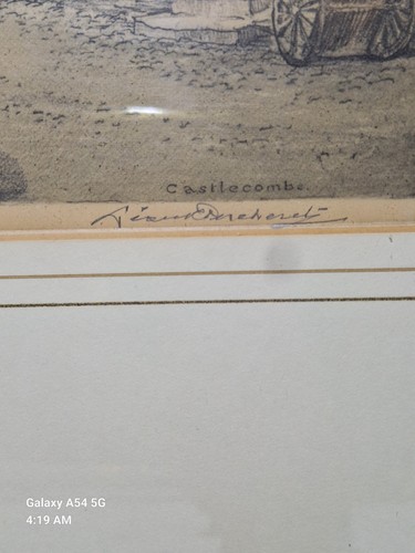 Leon Rene Pescheret sighned & framed Color Etching Titled "The Cockpit ...