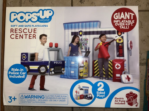 Pops Up World Giant Inflatable Playscape Rescue Center 18 pcs Police ...
