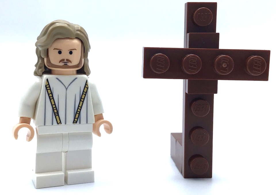 LEGO PREACHER MAN MINIFIGURE SPIRITUAL MAN IN WHITE GOWN WITH CROSS | eBay