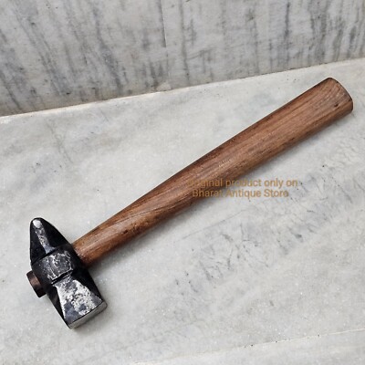 Heavy Black Iron 1.4 Kg Hammer Blacksmith Wooden Handle Collectible ...