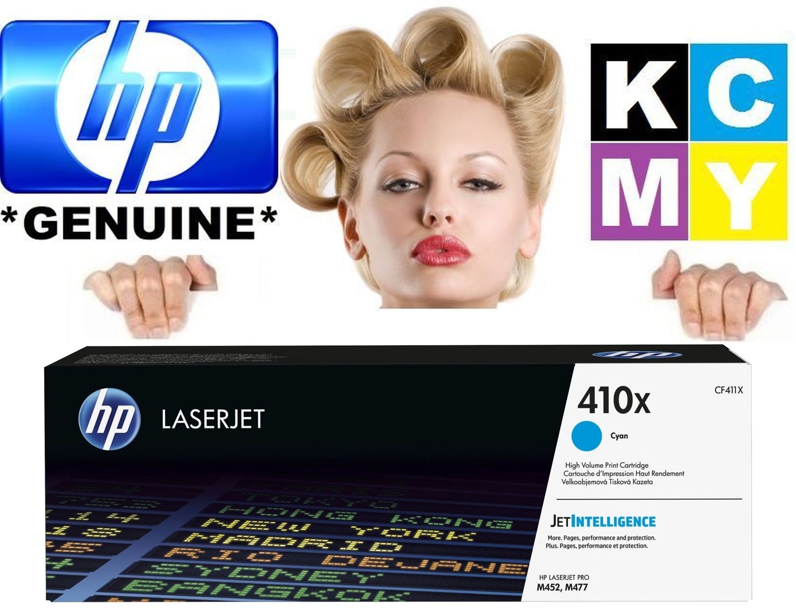 HP GENUINE ORIGINAL 410X CF411X CYAN BLUE C PRINTER TONER CARTRIDGE ...