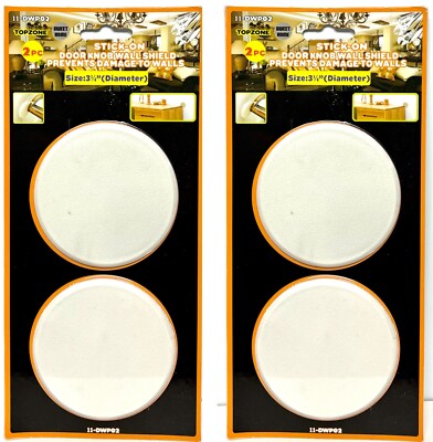 Set of 4 Wall Shield For Door Knob Round Stick On Stopper Plates Wall ...