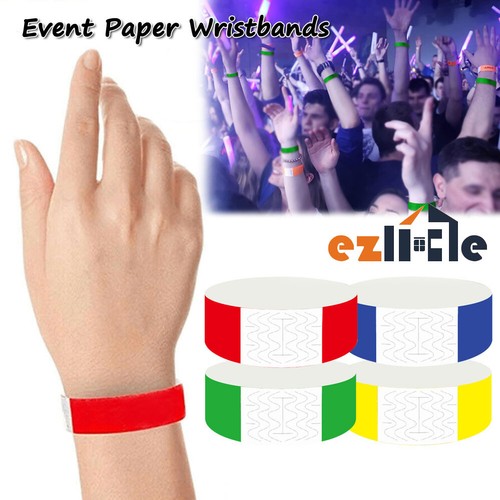 100/200PC Paper Wristbands Neon Wrist Bands Events Waterproof Concert ...