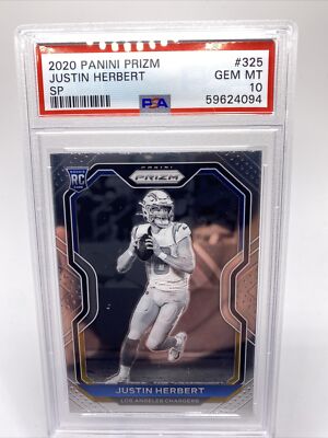 2020 Panini Prizm Justin Herbert SP Variation PSA 10! | eBay