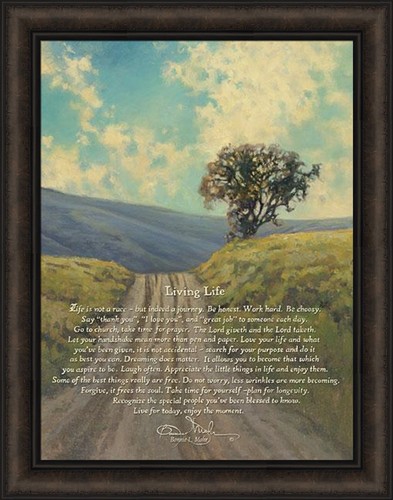 LIVING LIFE by Bonnie Mohr 22x28 FRAMED ART PICTURE Inspirational TREE ...
