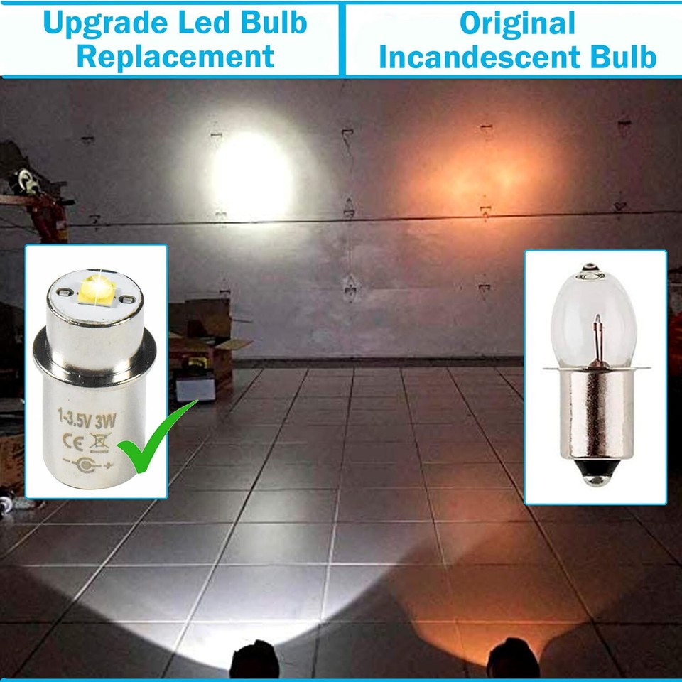 HQRP 3W LED Upgrade Bulb for Maglite 2D 3D 2C 3C Cell Flashlight 2 3 C ...