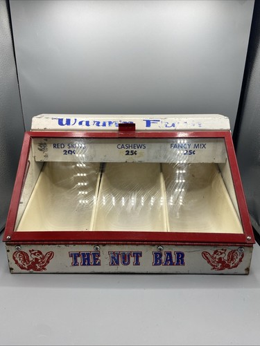 VINTAGE STORE DISPLAY NUT BAR ADVERTISING SIGN DISPLAY CASE WARMER ...