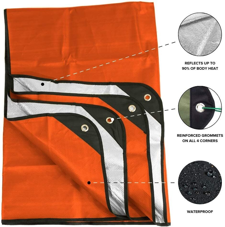 Heavy Duty Survival Blanket – Insulated Thermal Reflective Tarp - 60" x ...