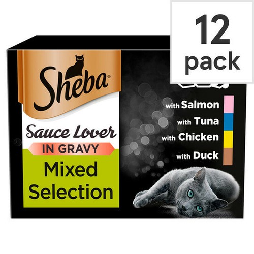 Sheba Sauce Lover Mixed Collection Wet Cat Food Trays for Adult Cats ...
