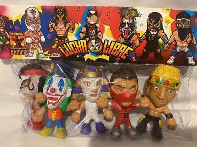 LUCHA LIBRE SET Luchadores Cabezones 3" Action Figures Mexican Toys# 10 ...