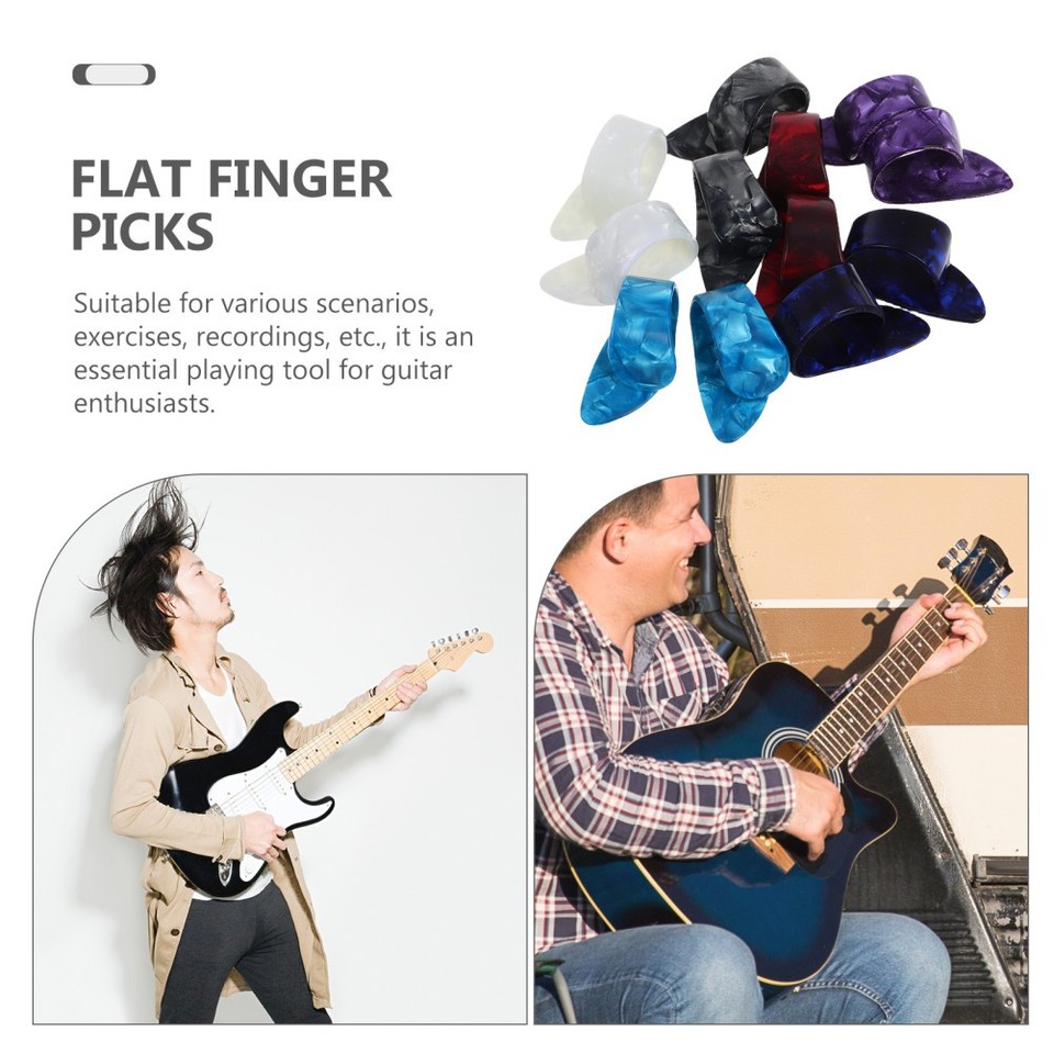 12 Pcs Finger Picks for Banjo Harp Plectrums Acoustic Guitar Thumb ...