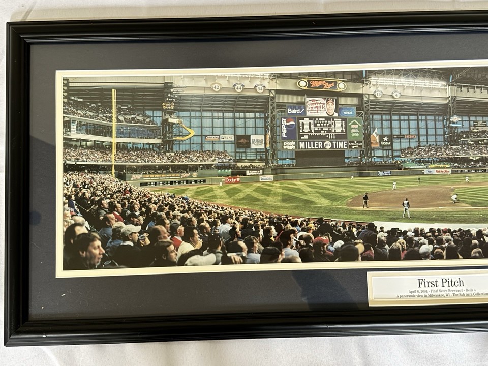 Milwaukee Brewers First Pitch at Miller Park April 6, 2001 Panoramic ...