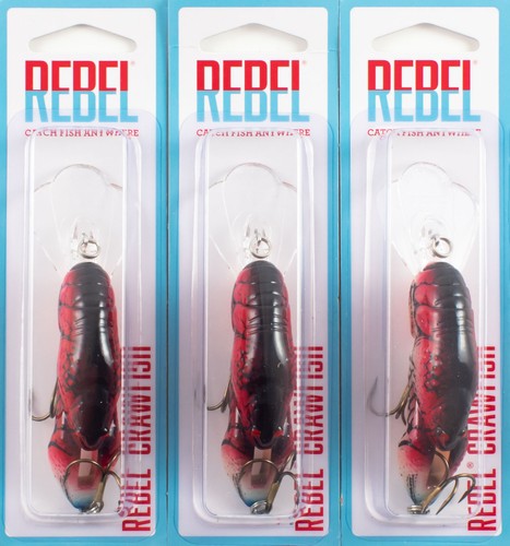 (LOT OF 3) REBEL BIG CRAW CRANKBAIT 7/16OZ D7465 NEST ROBBER I3459 ...