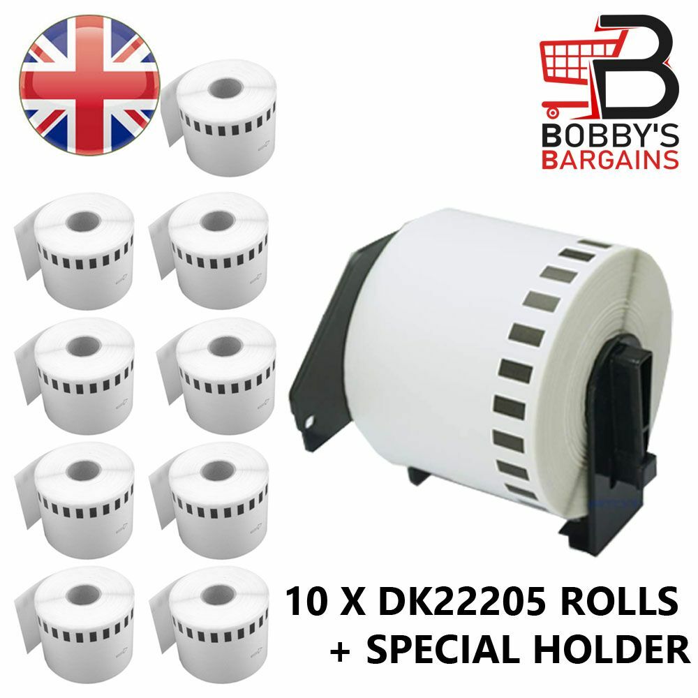 10X DK22205 BROTHER LABELS FITS QL560 QL700 QL570 QL720NW QL710W QL710W ...