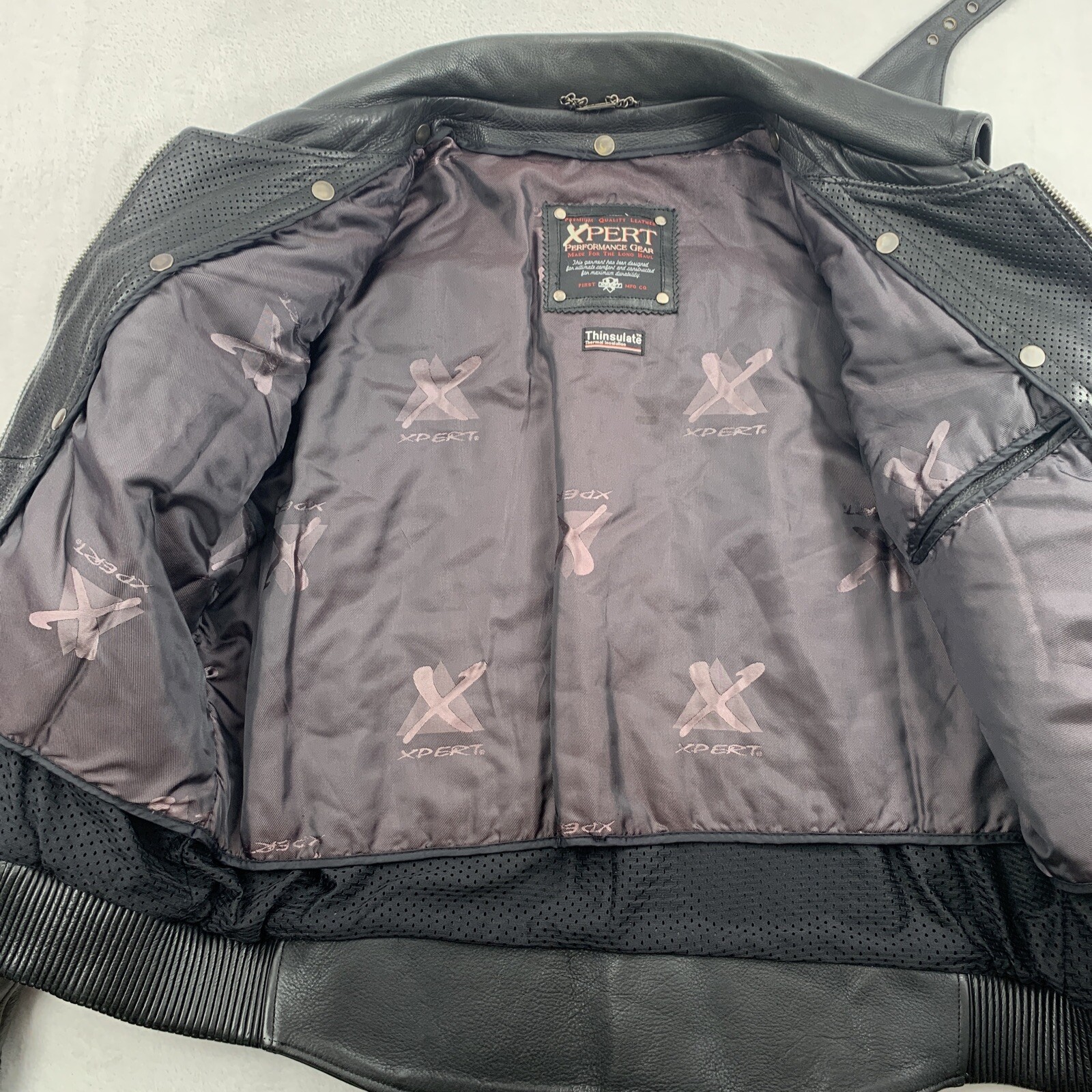 Xpert Motorcycle Heavy Leather Jacket Mens XL Black D… - Gem