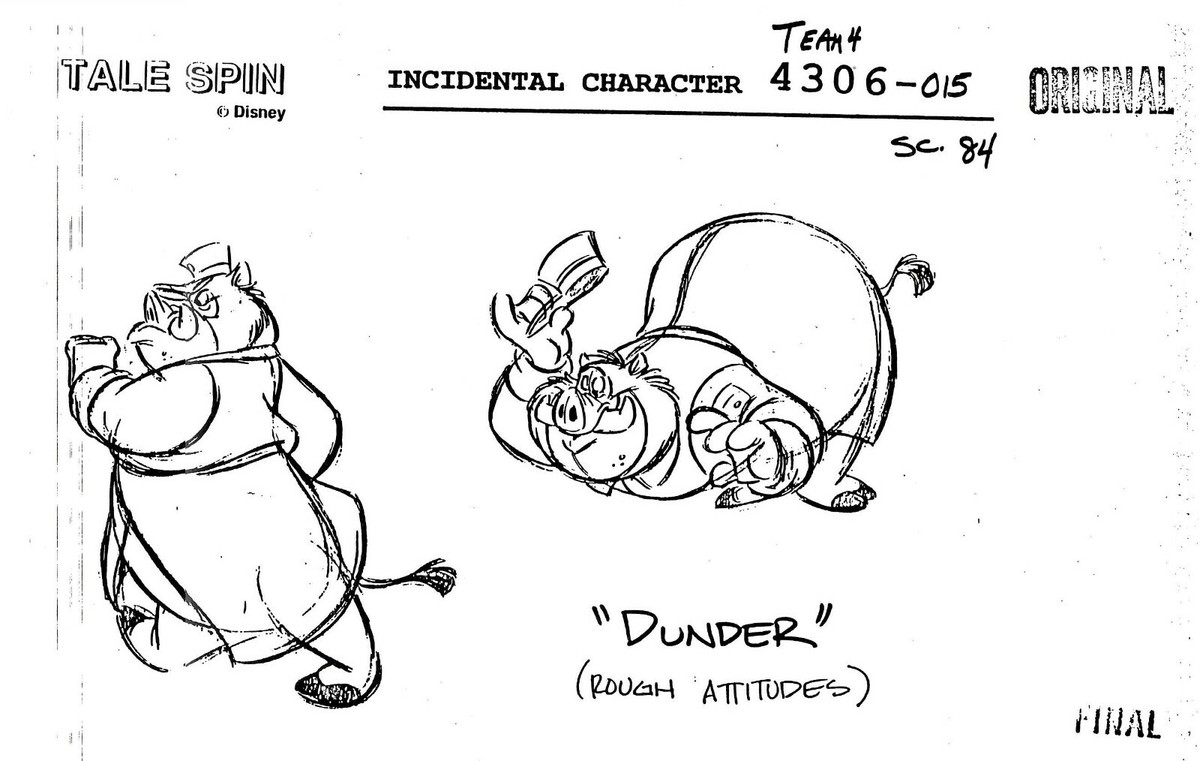Talespin 8 Characters Size Comparison Model Cel Walt Disney 1989 By