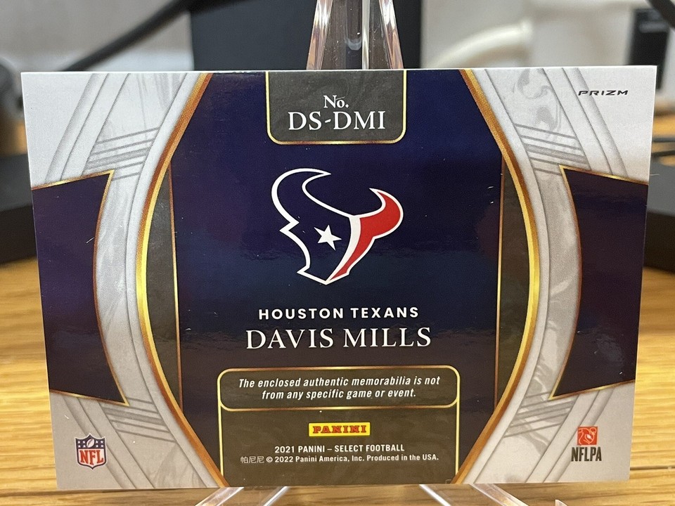 2021 Panini Select Davis Mills Draft Selections Silver Patch Mem Rookie ...