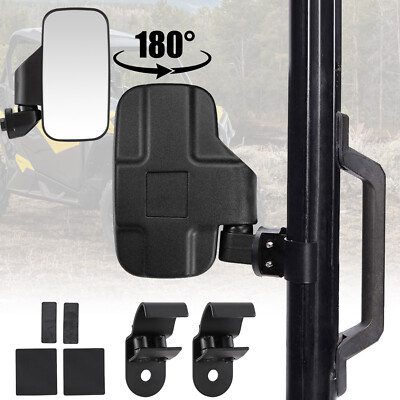 2PCS Side Folding Rear View Mirrors For Can-Am Defender HD8 HD10 HD5 ...