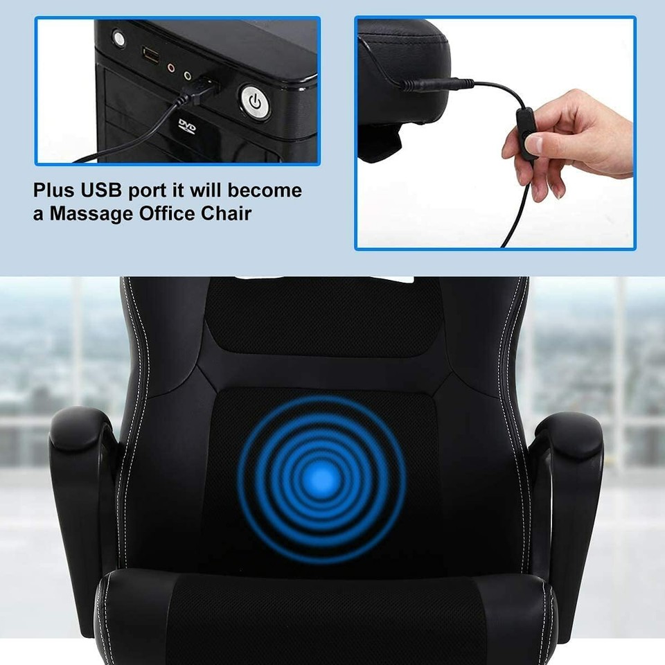 Gaming Chair Office Chair Desk Chair Massage Ergonomic PU Leather ...