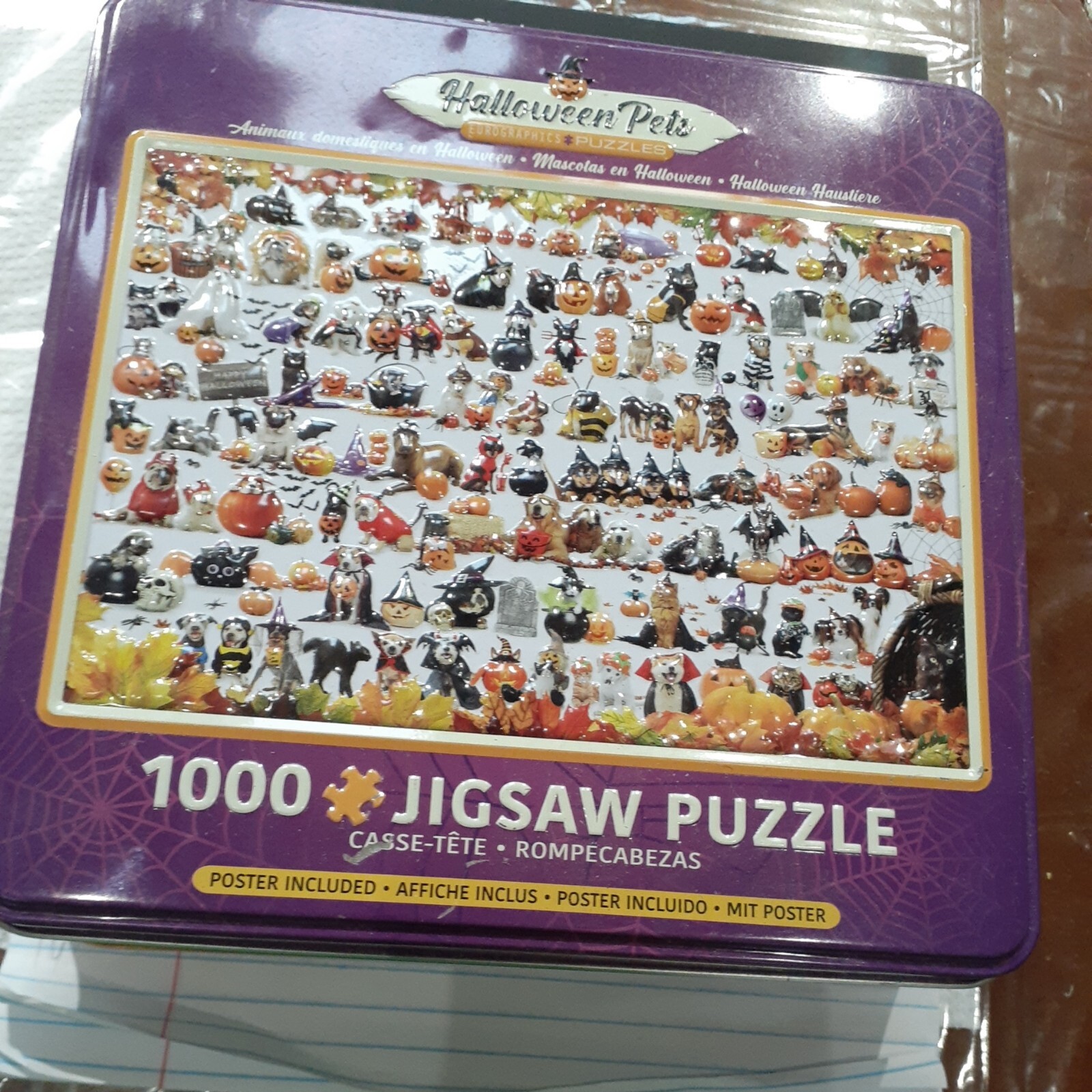 Eurographics HALLOWEEN PETS Costume Dogs Cats Puzzle Collectible Tin ...
