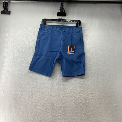 Benson Men's Blue Flat Front Slash Pockets Zip Fly Outdoor Chino Shorts ...