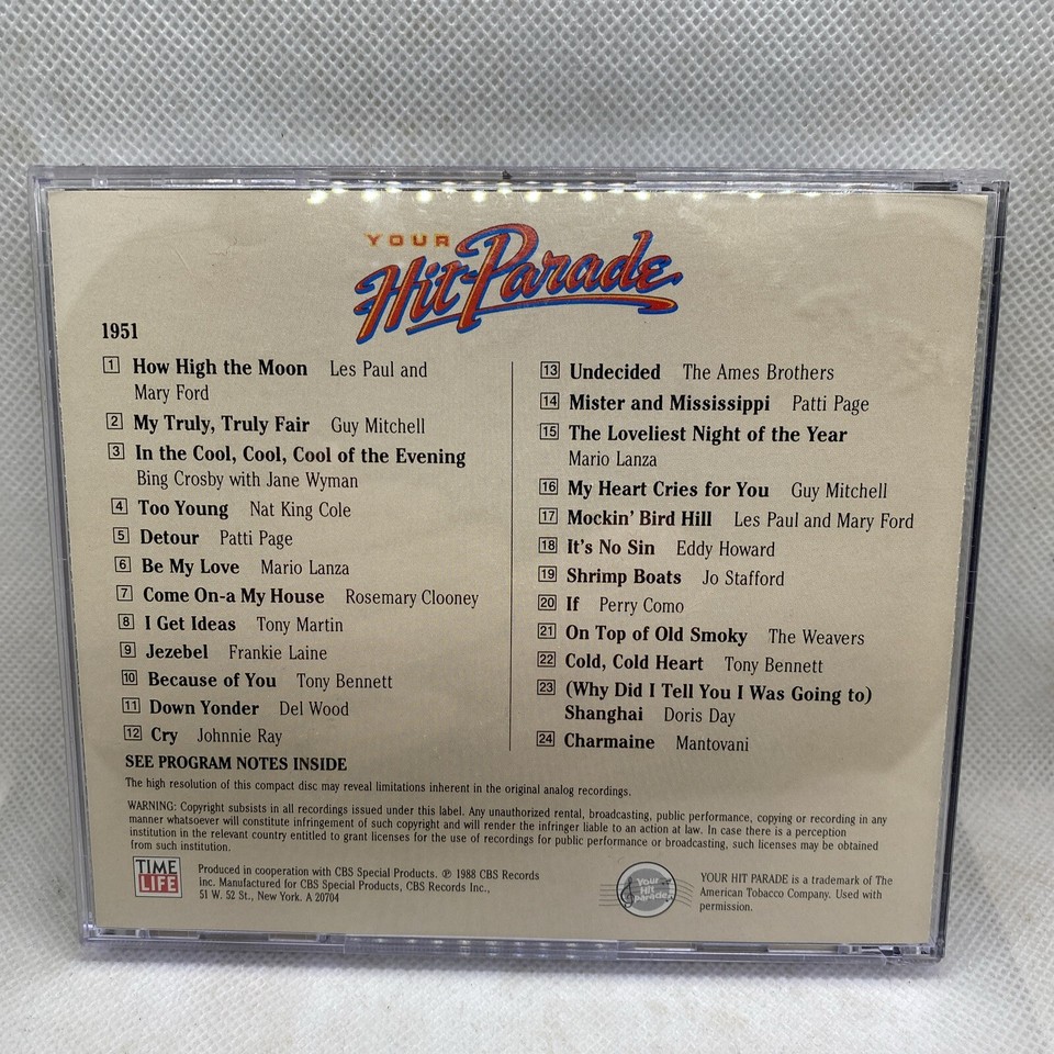 Time Life: Your Hit Parade 1951 - Music CD - Various Artists - - Time ...