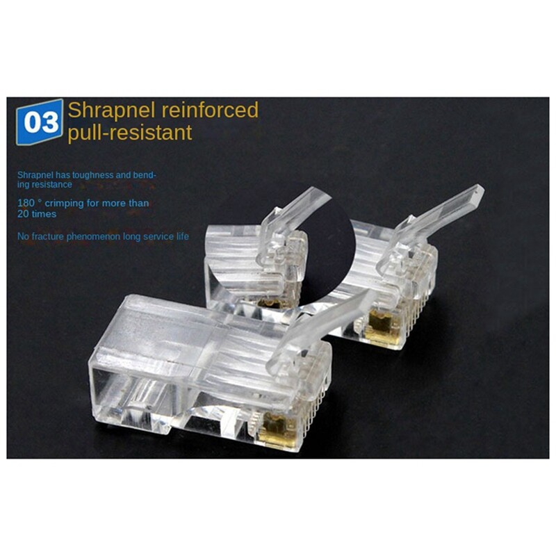 RJ45 Cable Modular Plug Ethernet Cable Connector Unshielded 8 Pin ...