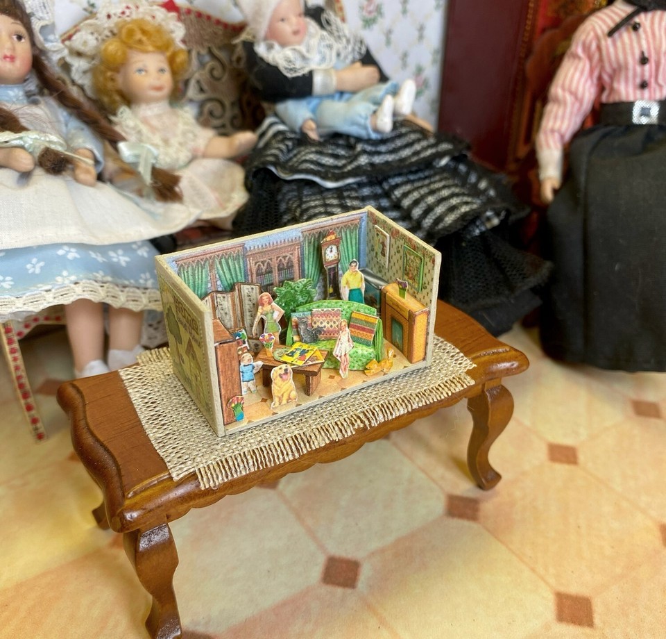 Puppet Doll Room Box Mini Interior Dollhouse Miniature Scale 1:12 ...