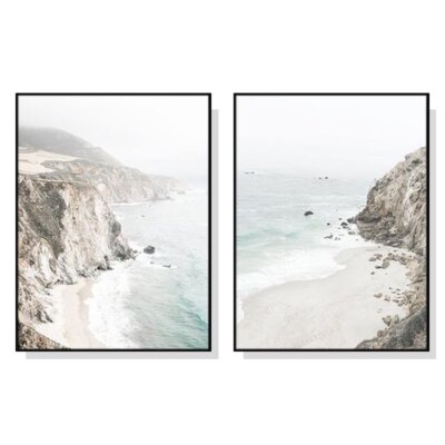 Wall Art 40cmx60cm Mountain Beach 2 Sets Black Frame Canvas | eBay ...