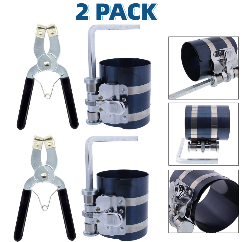 Piston Ring Compressor Professional Piston Install Tool with Wrench and ...