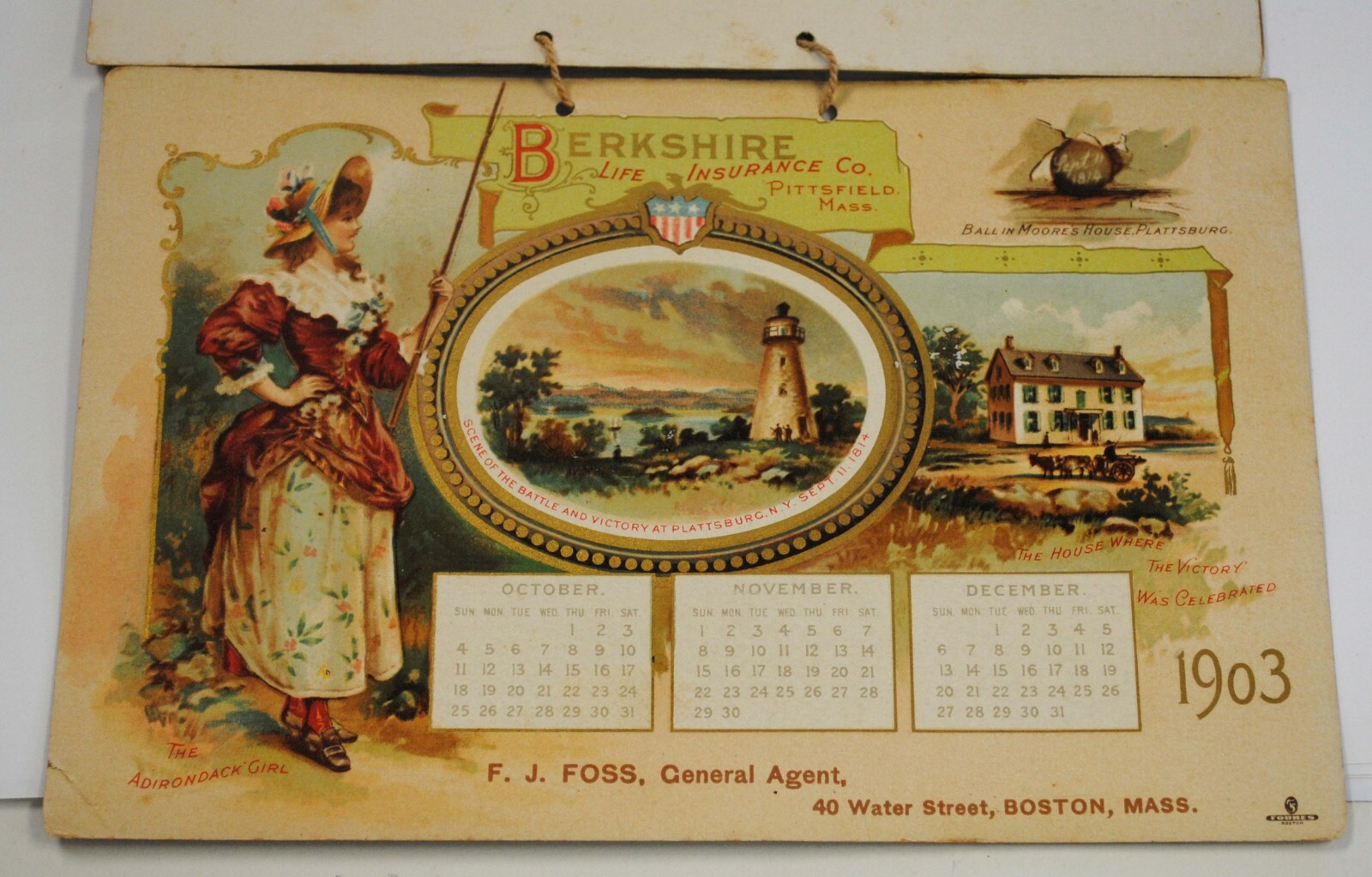 Antique 1903 Calendar Berkshire Life Insurance Co. Pittsfield Mass.. | eBay