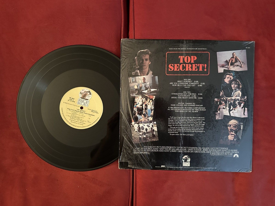 TOP SECRET Songs From The Original Soundtrack Vinyl 1984 Val Kilmer ...