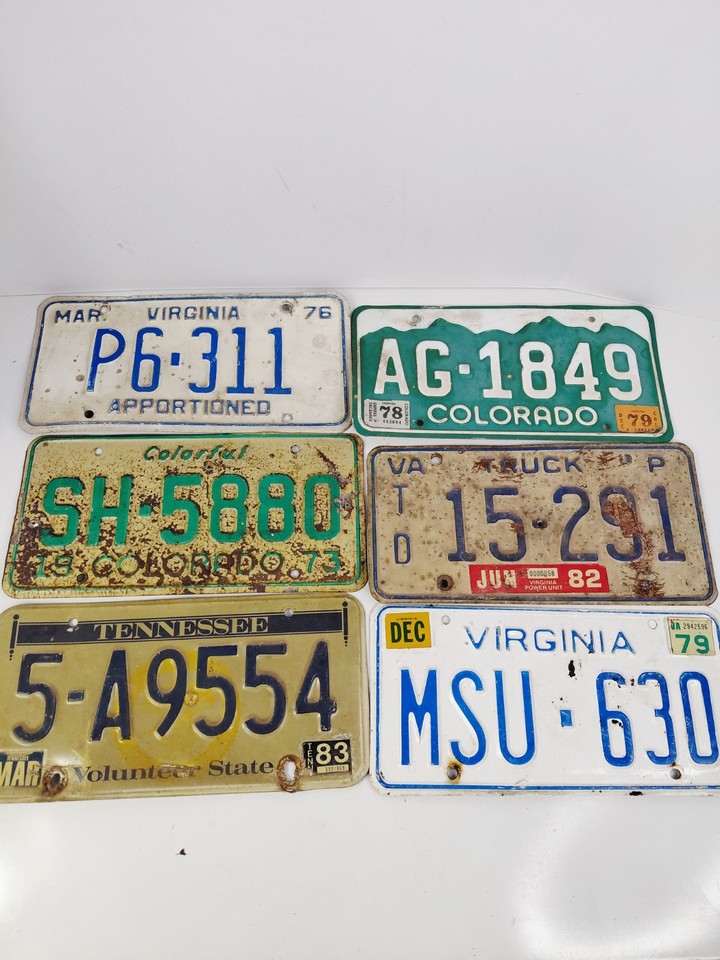 Vintage Assorted License Plates Lot Of 20 Man Cave -EH- Craft Garage ...
